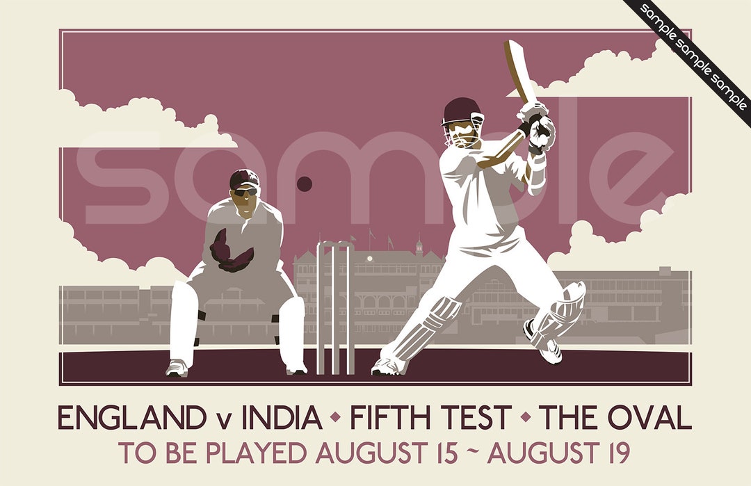 Vintage Cricket Poster Pastiche - England V India 2014 - Fifth Test ...