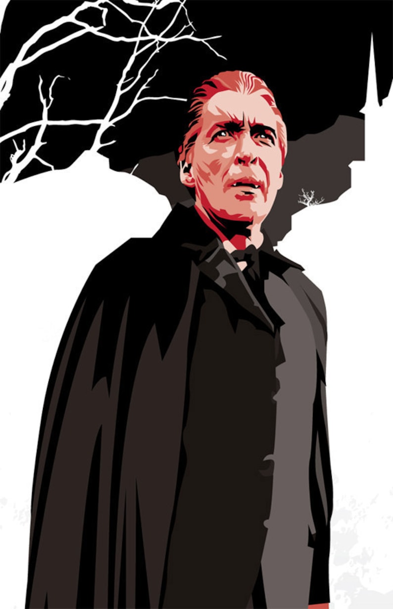 Dracula Christopher Lee 17 x 11 Digital Print as | Etsy