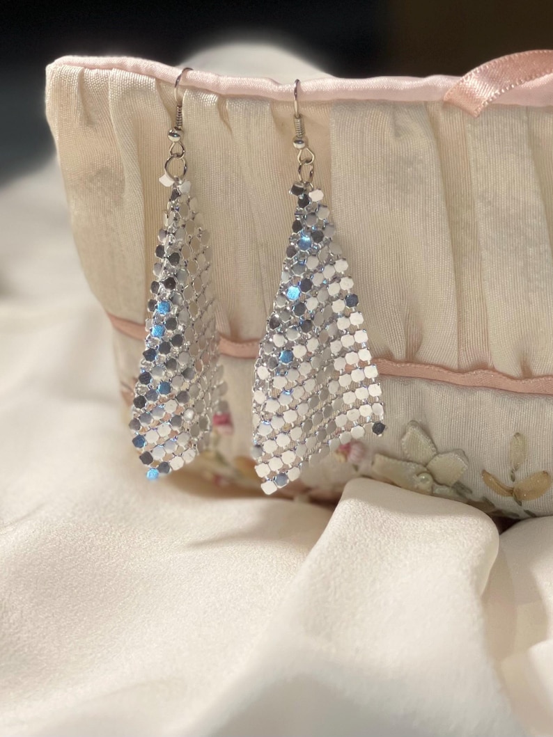 Retro Silver Chainmail Waterfall Earrings. Opening Offer Freed Stud ...