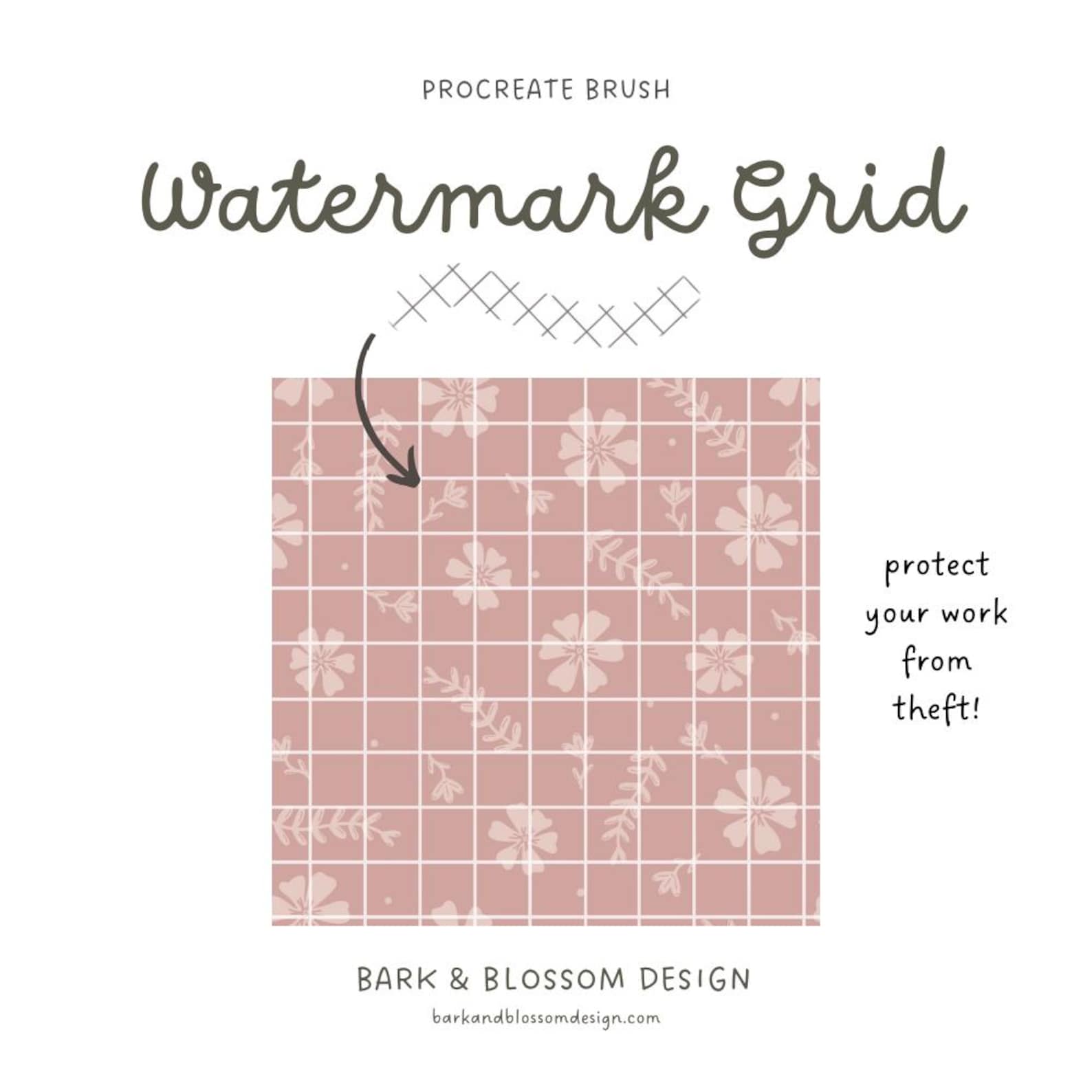 Watermark Grid Brush for Procreate - Illustration, Surface Pattern ...