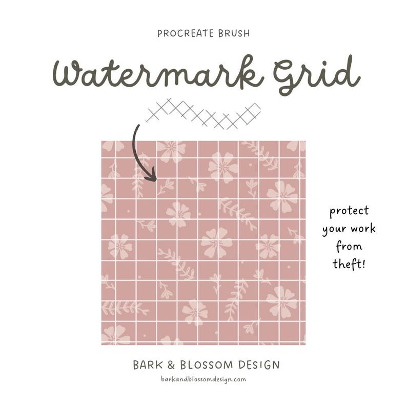 Watermark Grid Brush for Procreate - Illustration, Surface Pattern ...