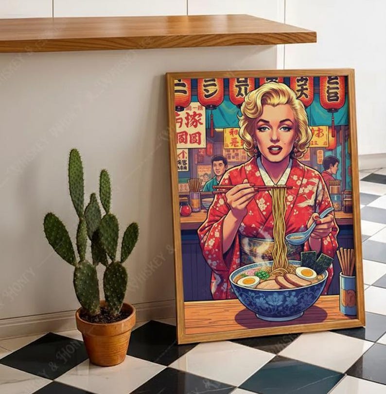 Marilyn Monroe Digital Art/ Png File/ Vivid Illustration of Marilyn ...