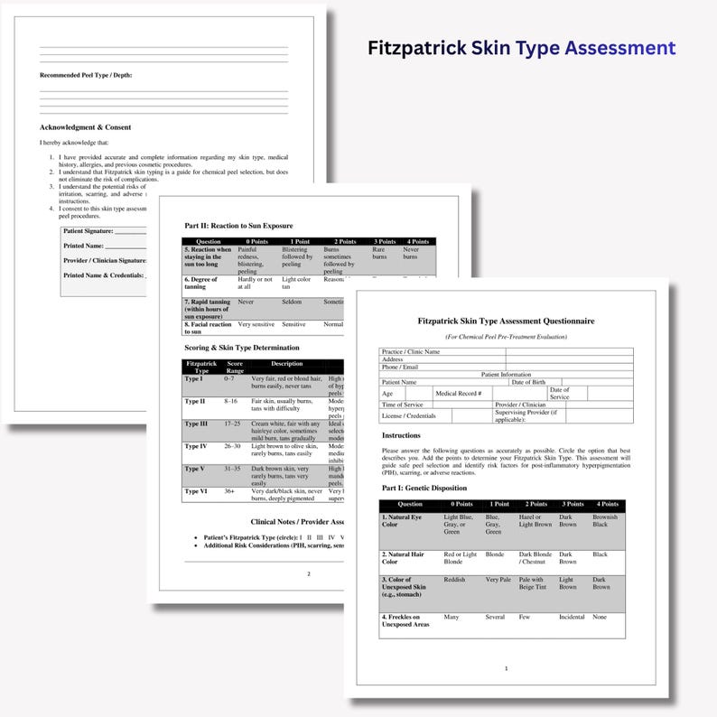 Chemical Peel Consent Forms Bundle Esthetician Templates for Med Spas ...