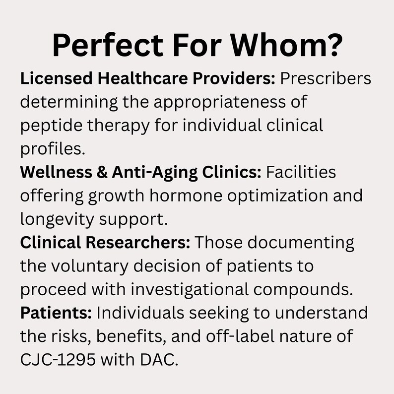 CJC-1295 With DAC Informed Consent Form | Investigational Peptide ...