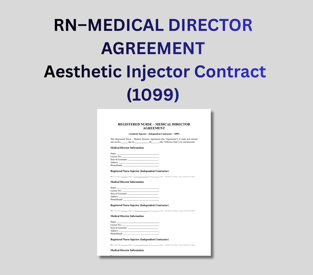 Registered Nurse–medical Director Agreement | Aesthetic Injector ...