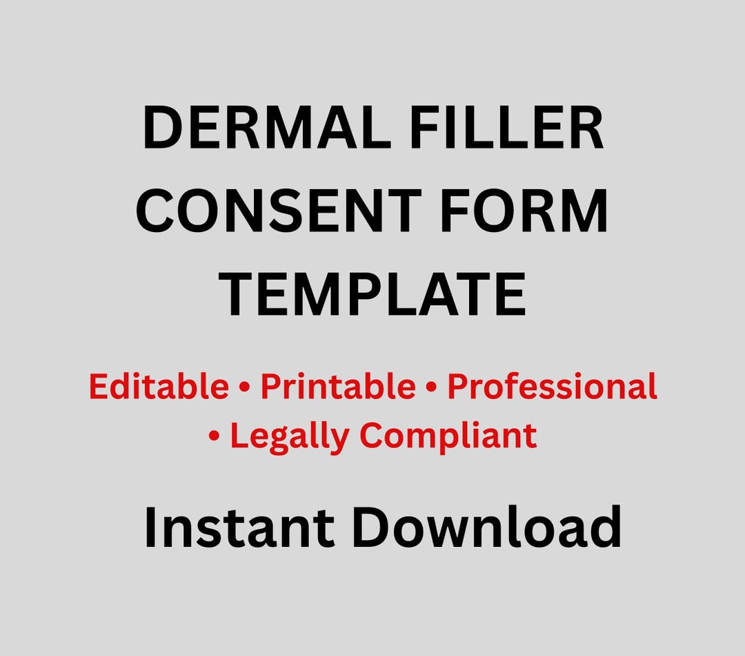 Dermal Filler Consent Form Template | Med Spa Injector (editable ...