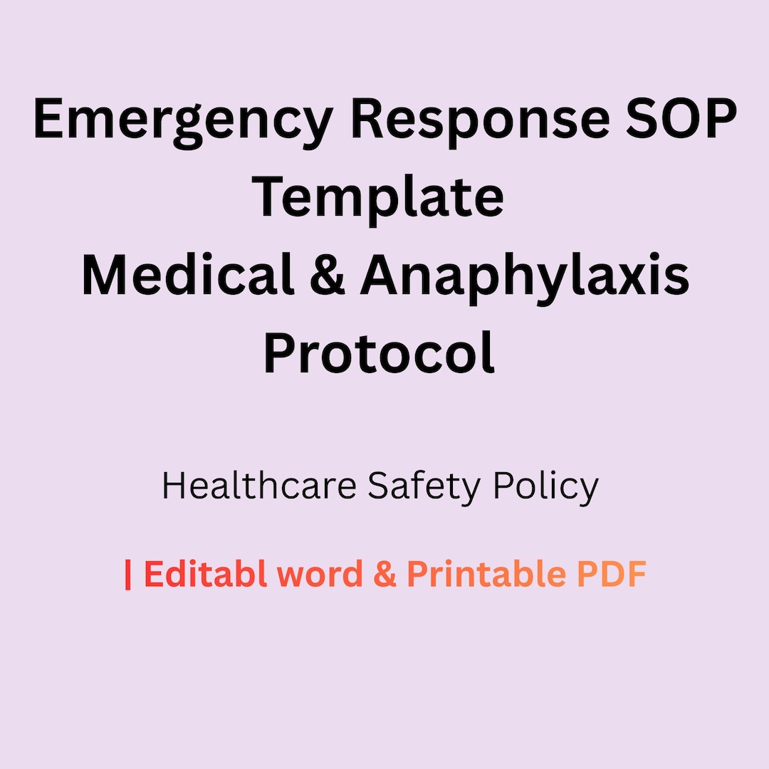 Emergency Response SOP Template | Medical & Anaphylaxis Protocol (pdf ...