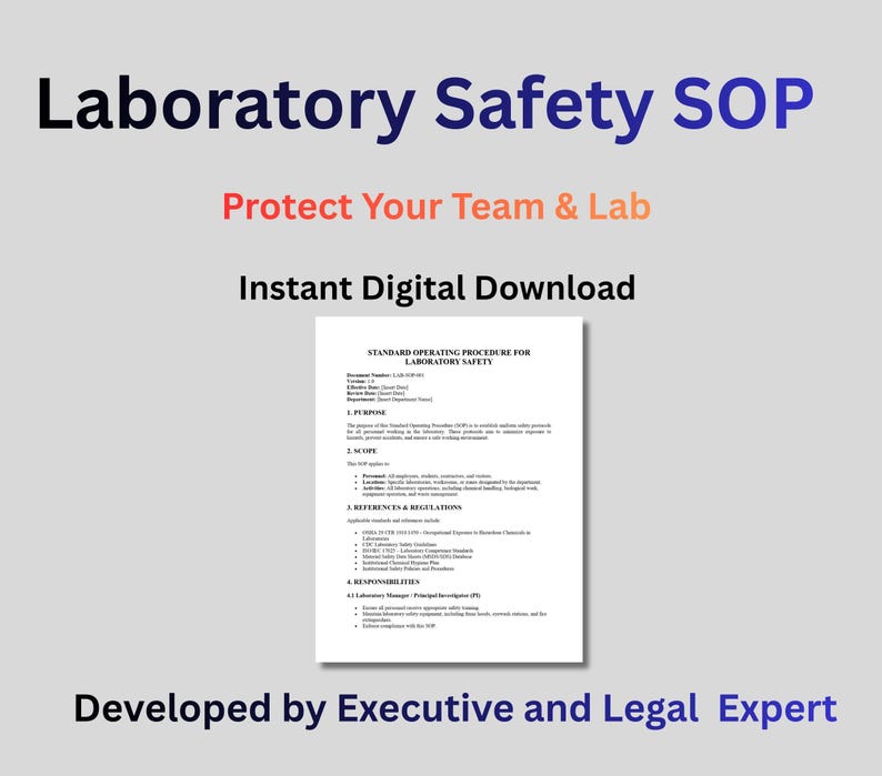 Standard Operating Procedure (SOP) for Laboratory Safety – LAB-SOP-001 ...