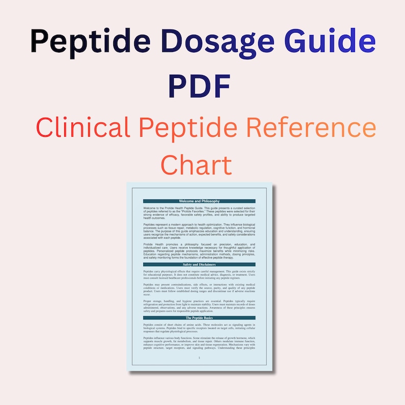 Peptide Dosage Guide PDF | Clinical Peptide Reference Chart | Weight ...