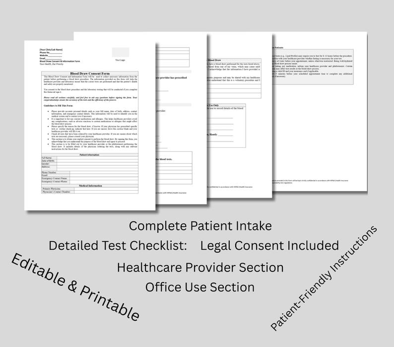 Lab Draw Consent Form Blood Work Informed Consent Template Blood Draw ...