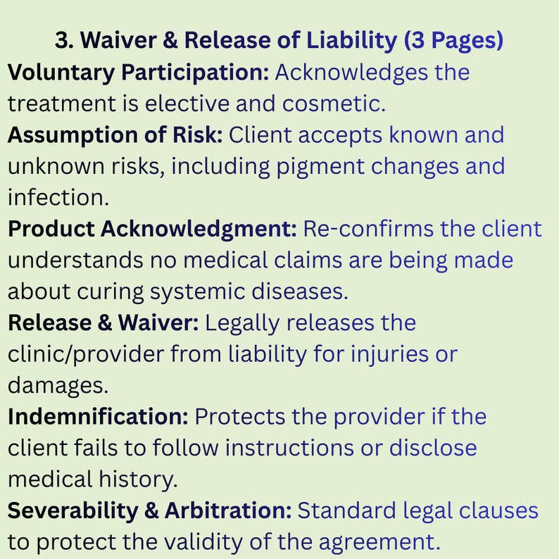 Exosome Microneedling Forms Bundle | Consent, Intake, Waiver & Pre-care ...