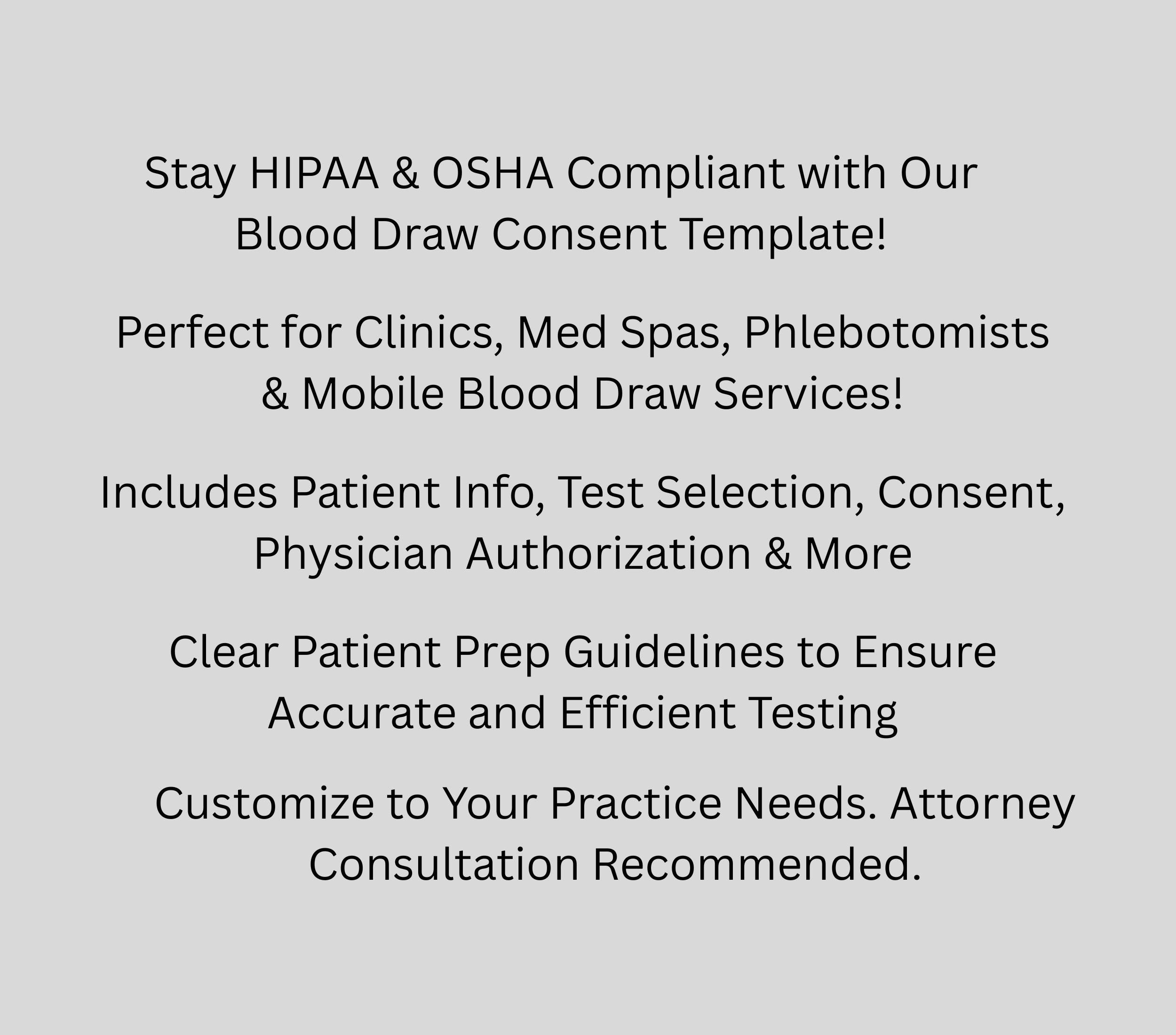 Lab Draw Consent Form Blood Work Informed Consent Template Blood Draw ...