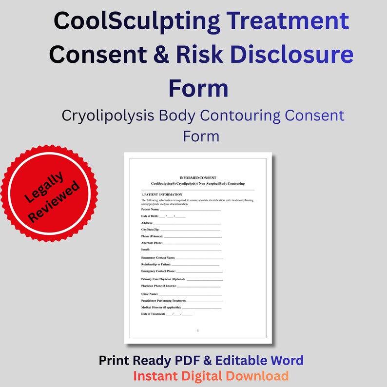 CoolSculpting Behandlung Einverständnis- und Risikoerklärung | Body ...