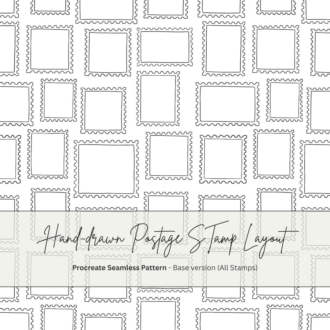Hand Drawn Layout Template Frame to Make Your Own Vintage Postage Stamp ...