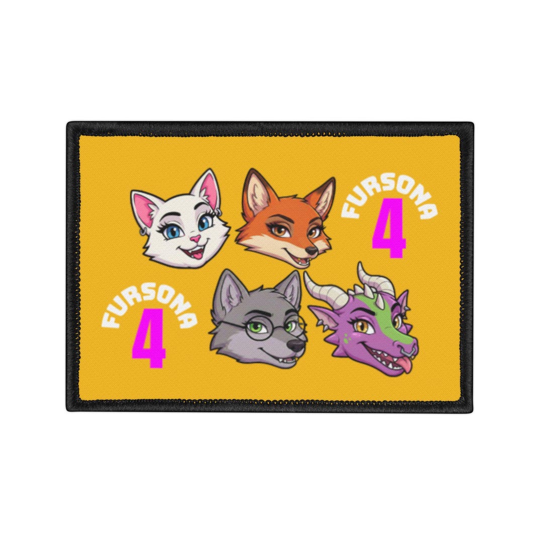 Fursona Yellow Iron-on Patch | Techwear Fox Character Badge - Etsy