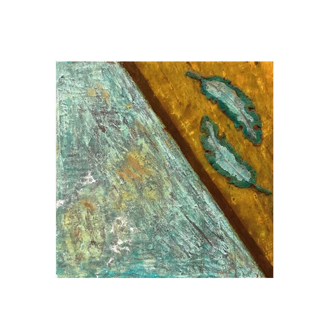 Original 8 X 8 Inch Rust Patina Painting, Rust Abstract Painting ...
