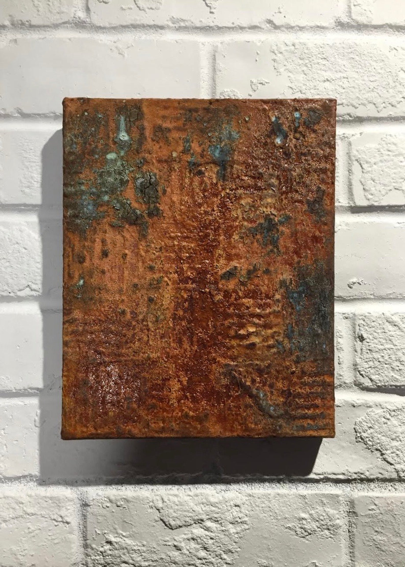 Rusted Copper Mine Original 8 x 10 Mixed Media Textured Rust | Etsy
