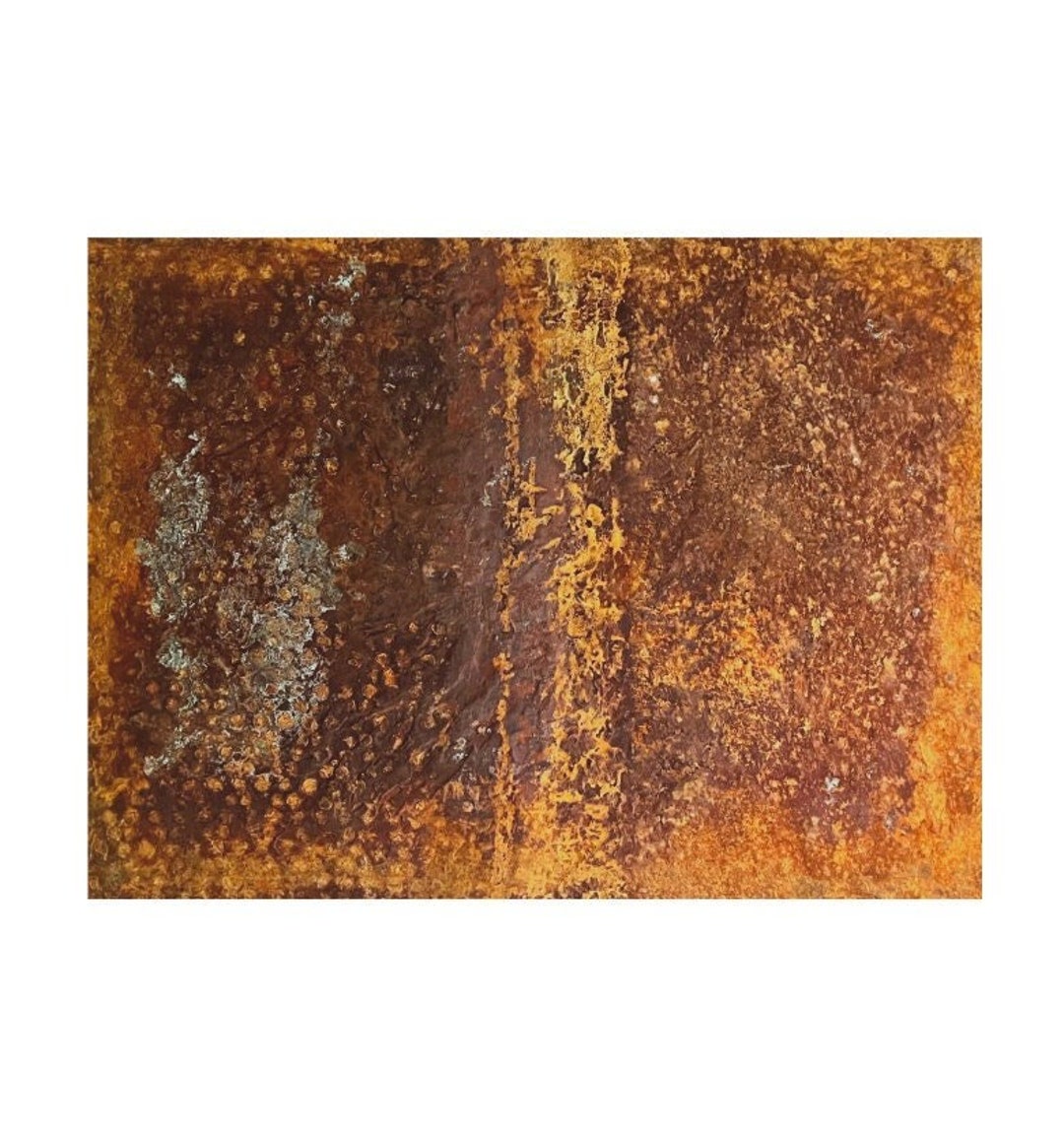Original 18x24 Inch Rust Patina Painting, Abstract Painting, Rustic ...
