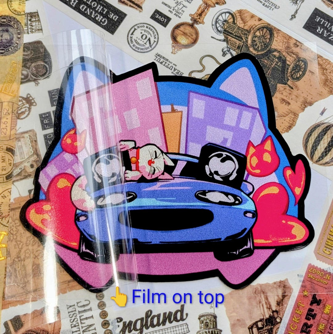 Car | Mazda MX5 Miata | Sticker | Miatas With Cats Reflective Stickers ...