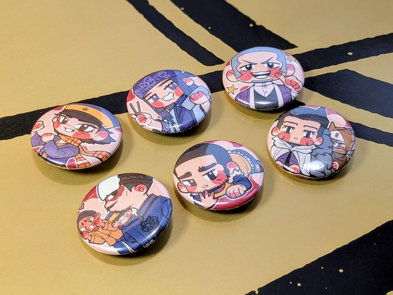 Golden Kamuy | Badge | Fanart Chibi Pill Badges - Etsy