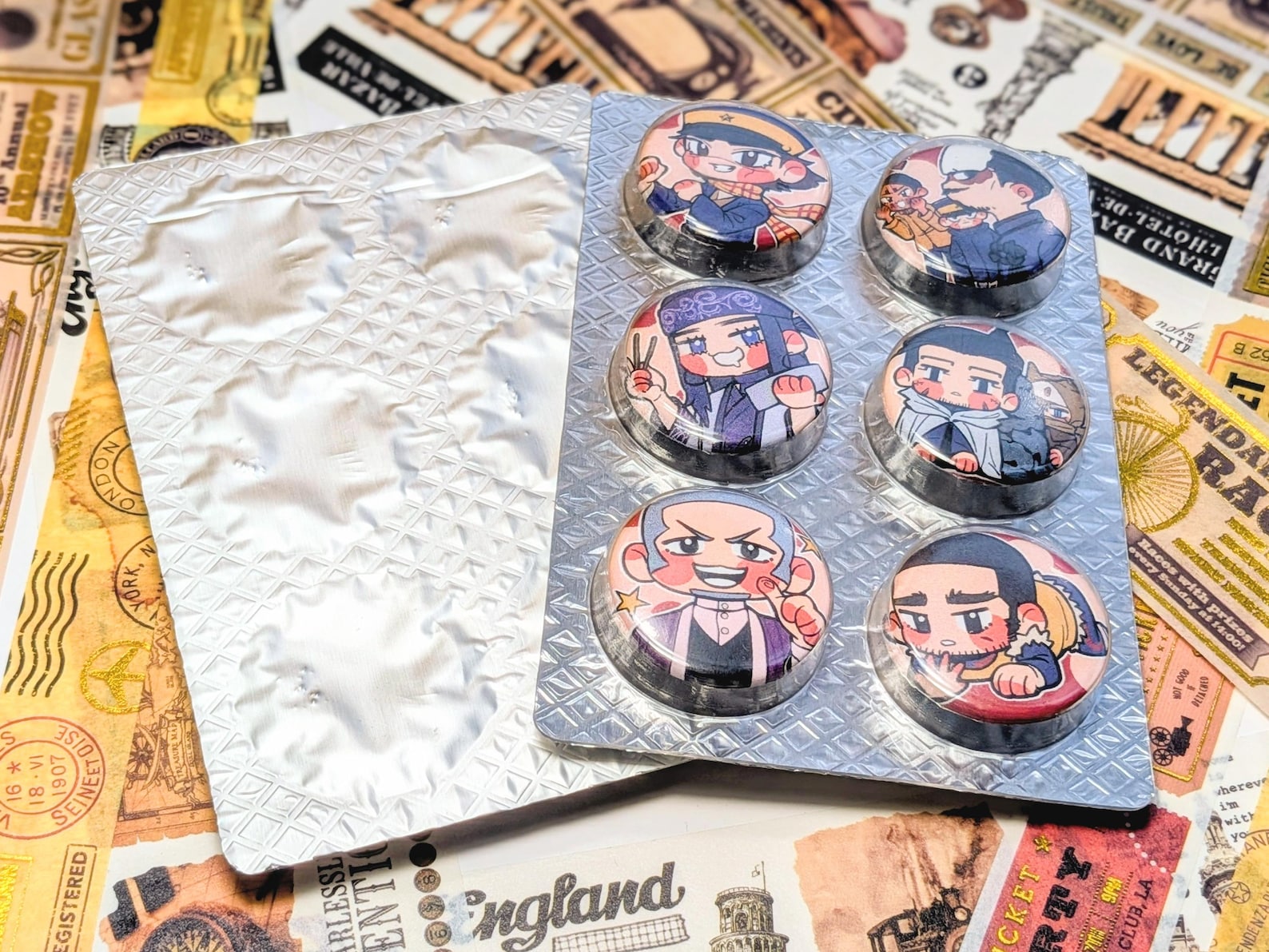 Golden Kamuy | Badge | Fanart Chibi Pill Badges - Etsy
