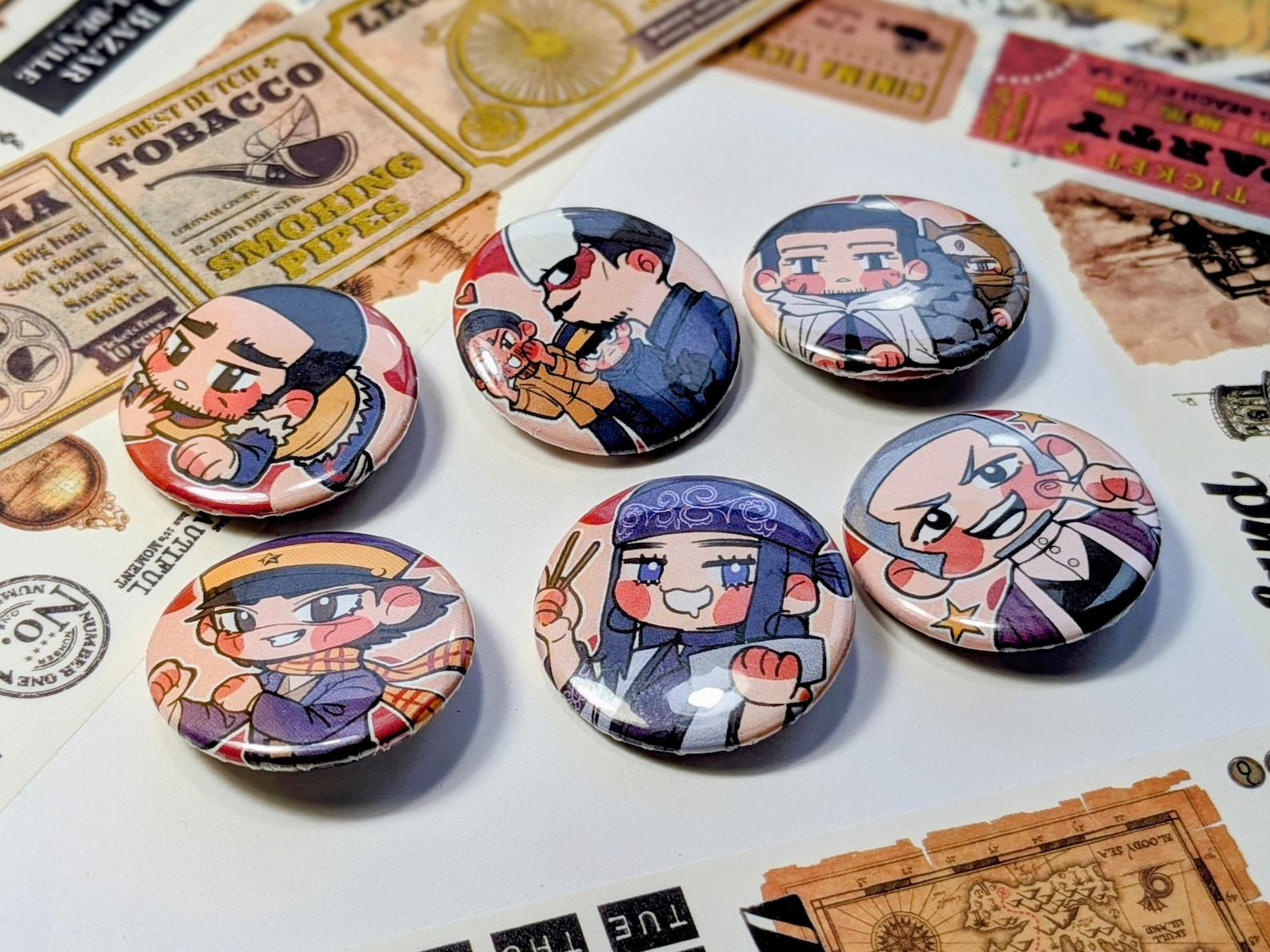 Golden Kamuy | Badge | Fanart Chibi Pill Badges - Etsy
