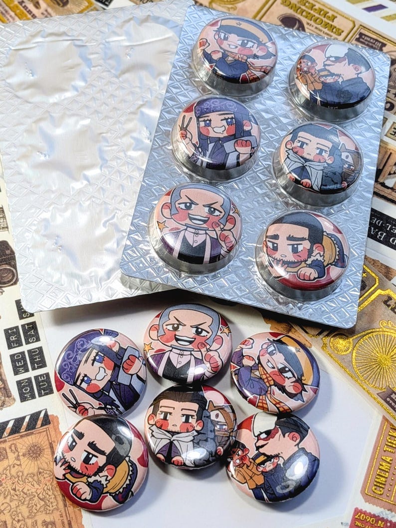 Golden Kamuy | Badge | Fanart Chibi Pill Badges - Etsy