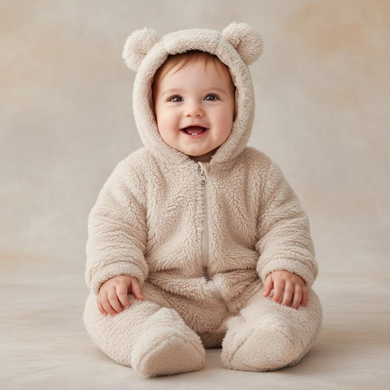 Fuzzy Bear Onesie - Etsy