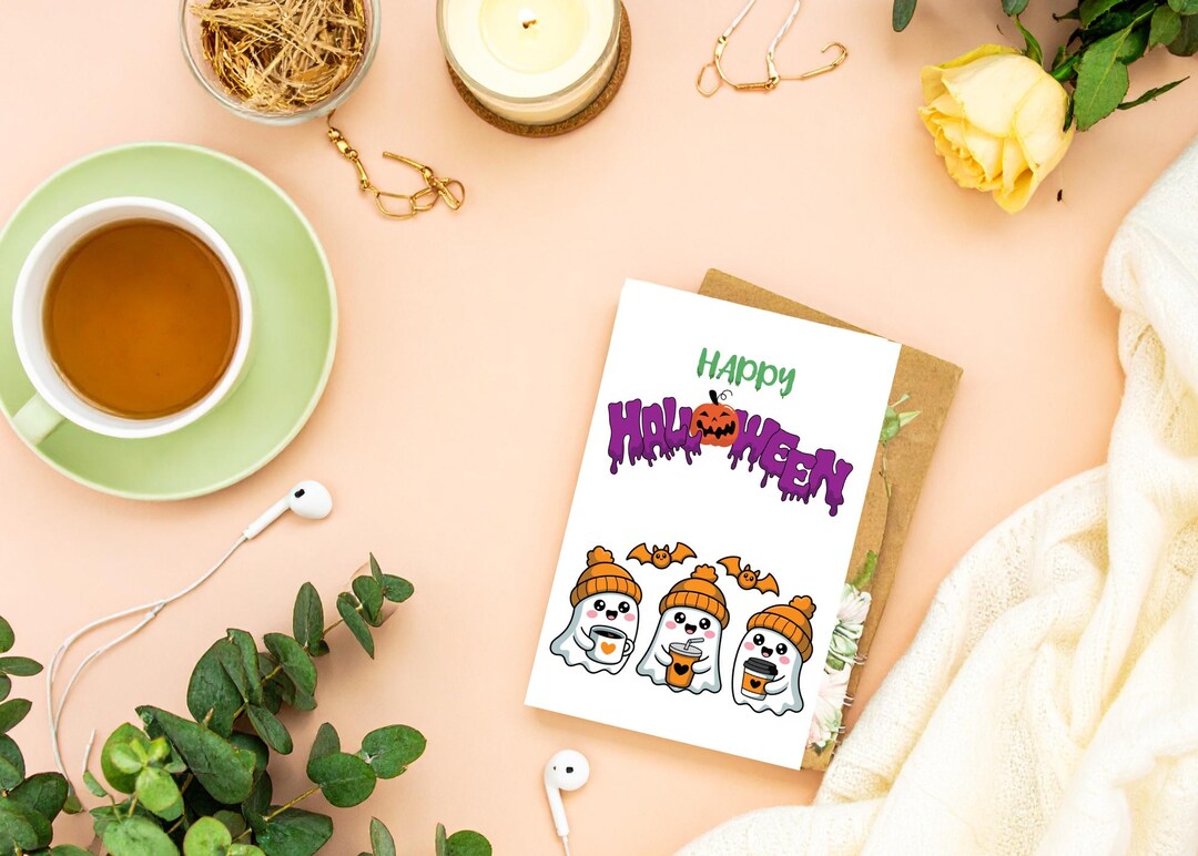 Printable Halloween Card | Cute Spooky Greeting Card | Instant Download ...