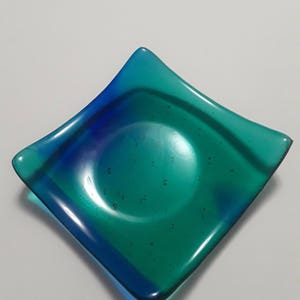Fused Glass Square Sloped Dish - Etsy