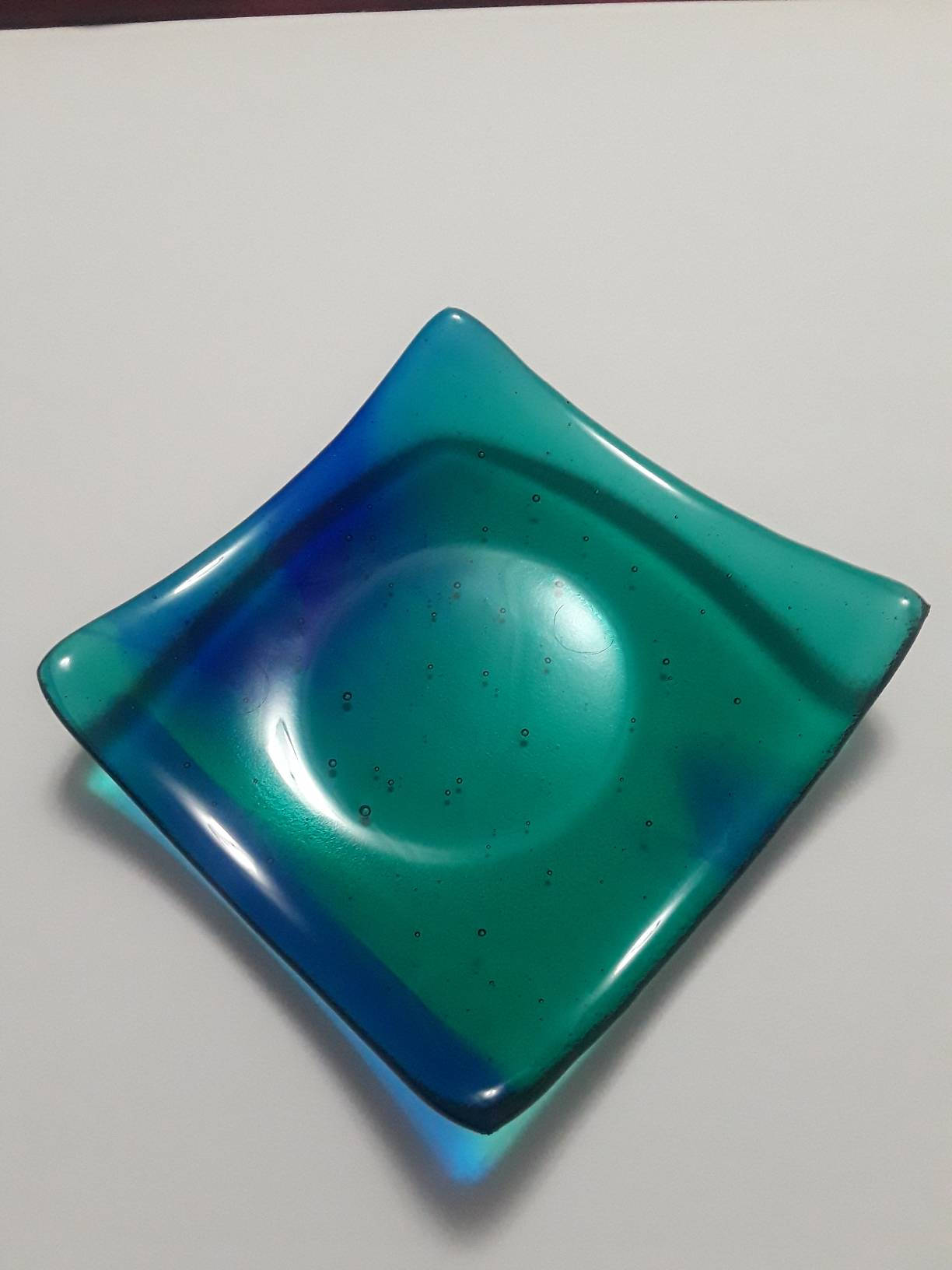 Fused Glass Square Sloped Dish - Etsy