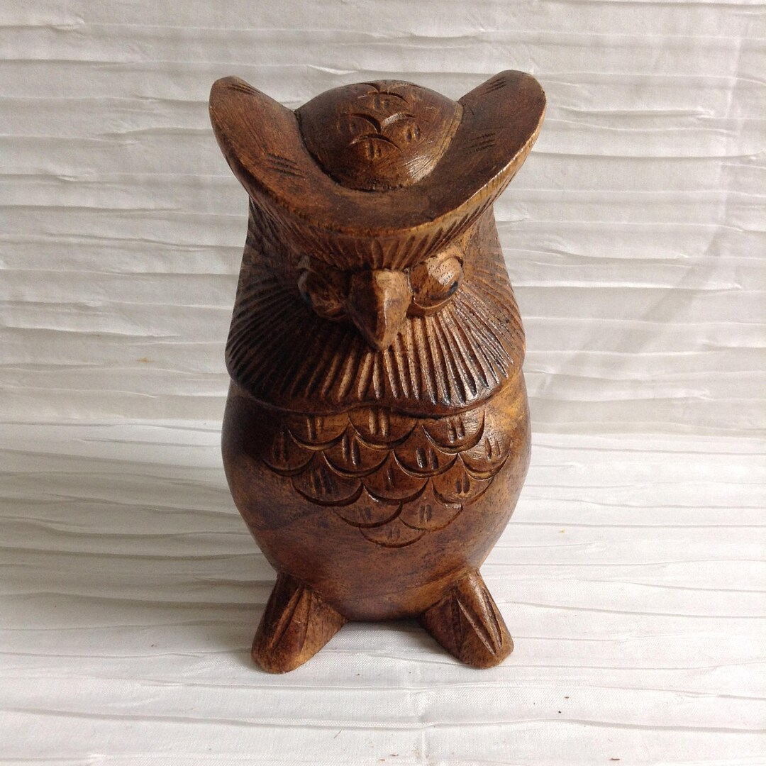 Wood Modernist Owl Sculpture. Vintage 1960, Modernist. Mod, Mid Century ...