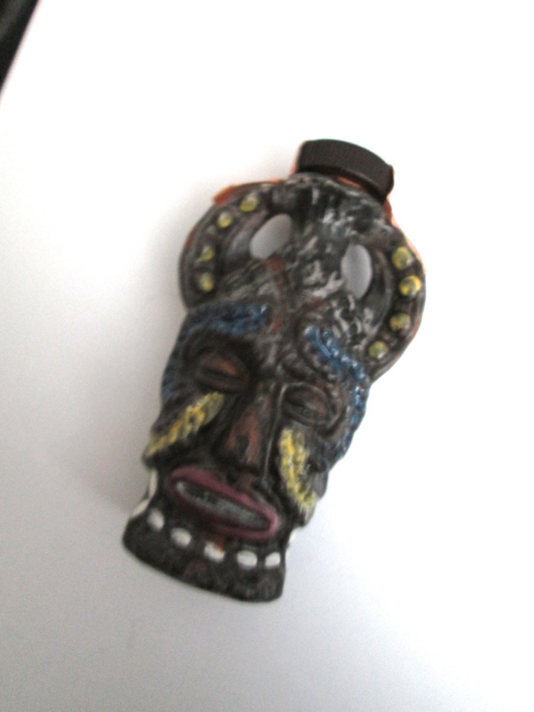 Vintage 1950, Ceramic TIKI Liquor Bottle. Sealed Mini Bottle. Barware ...
