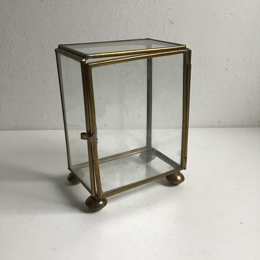 Glass & Brass Box. 1970's Trinket Box. Kitsch. Mod Pop - Etsy