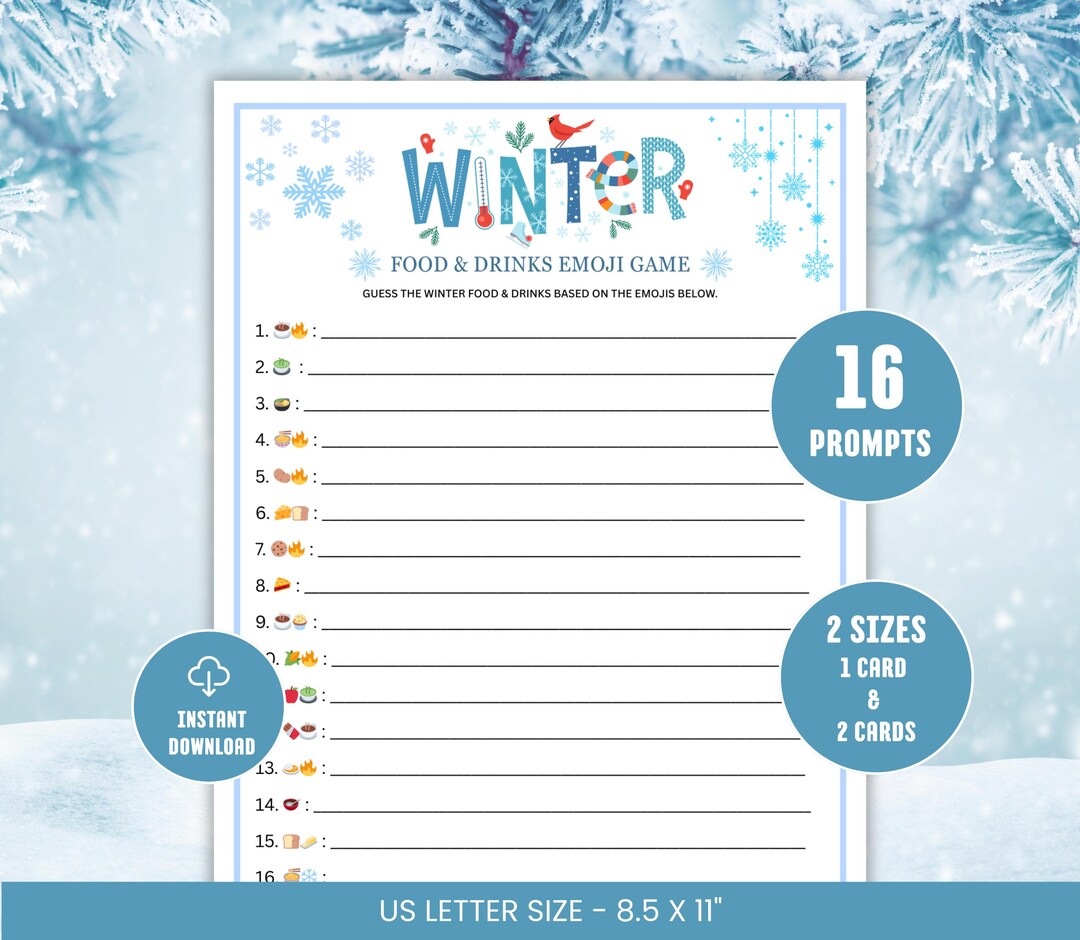 Winter Emoji Game, Winter Emoji Pictionary, Winter Emoji Games, Winter ...