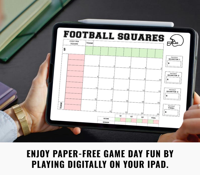 Editable Football Squares Template | 25 Square Football Grid | Super ...
