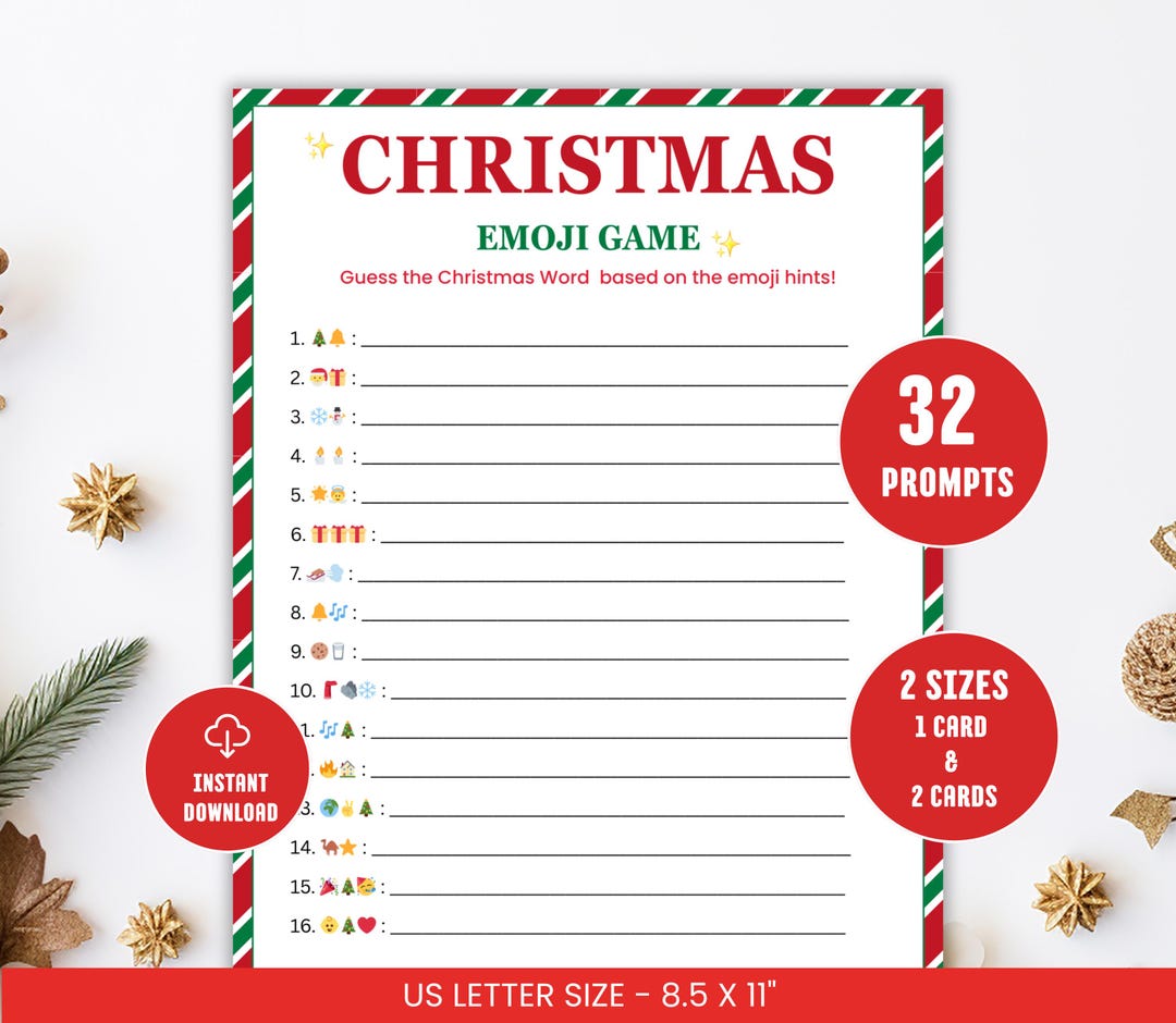 Christmas Emoji Games, Christmas Emoji Pictionary Game, Christmas Party ...