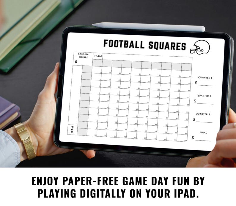 Football Squares Printable, 100 Square Football Grid, Football ...