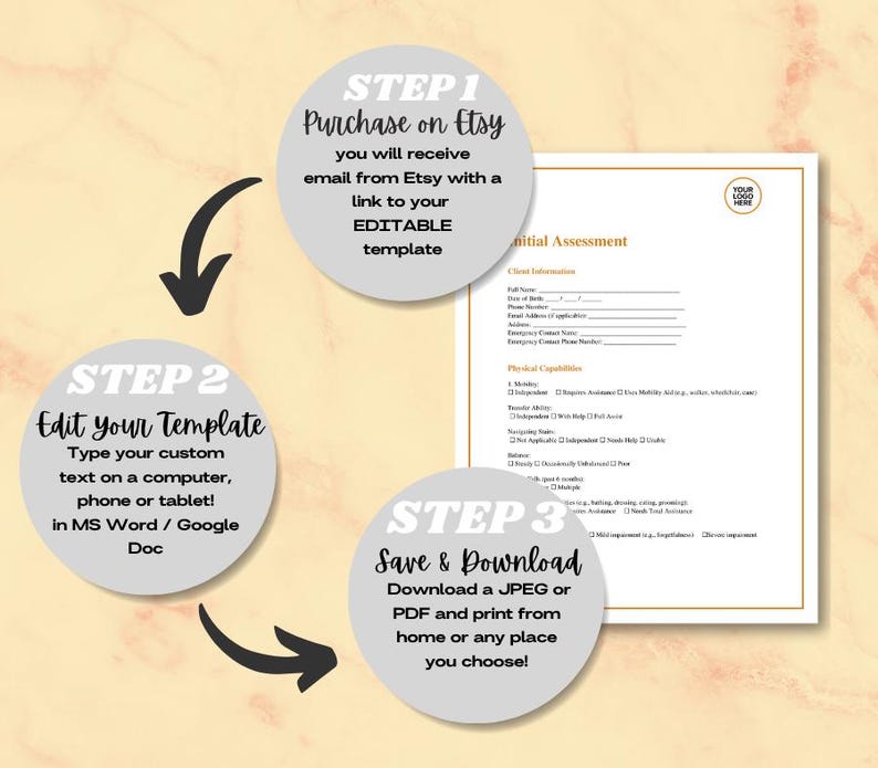 Client Initial Assessment Form, Editable Home Care Intake (digital ...