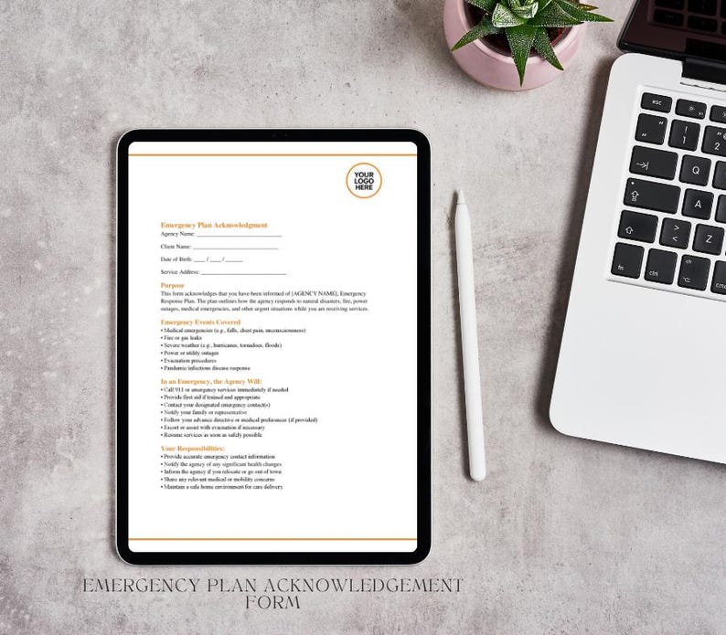 Emergency Plan Acknowledgement Form, Editable Word Safety Policy ...