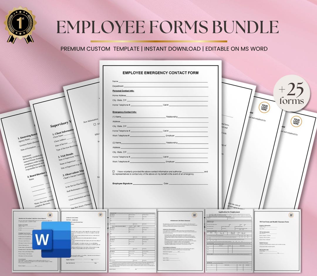 Job Application Packet Home Care Agency Bundle: Editable HR Templates ...
