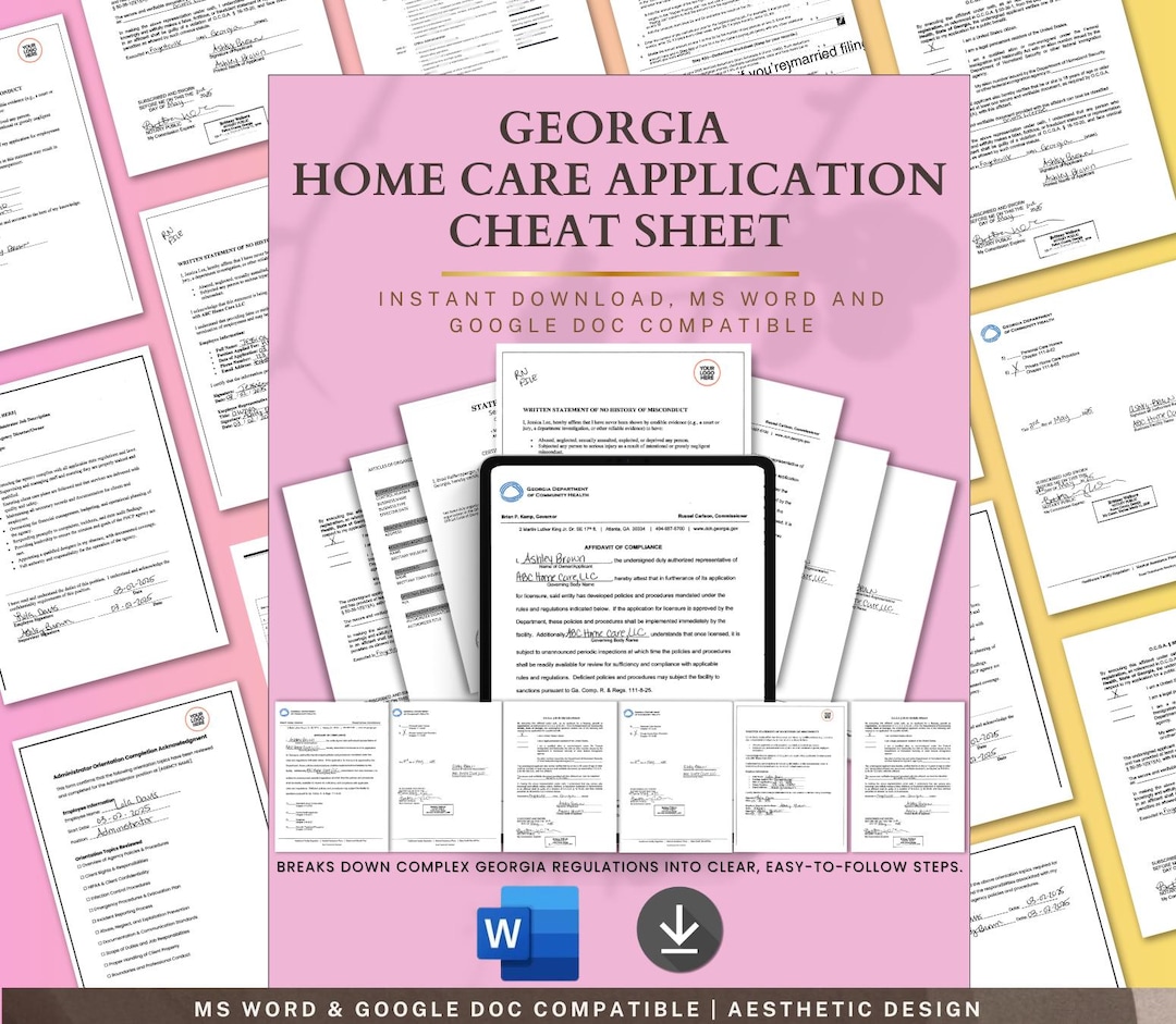 Georgia Home Care License Application Cheat Sheet, Companion & Personal ...