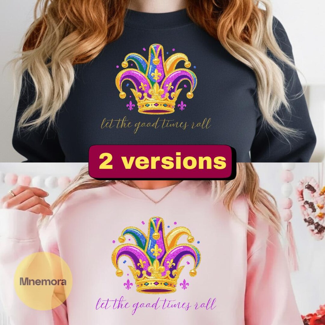 Preppy Crown Let the Good Times Roll Png | Mardi Gras | Festive Bow ...