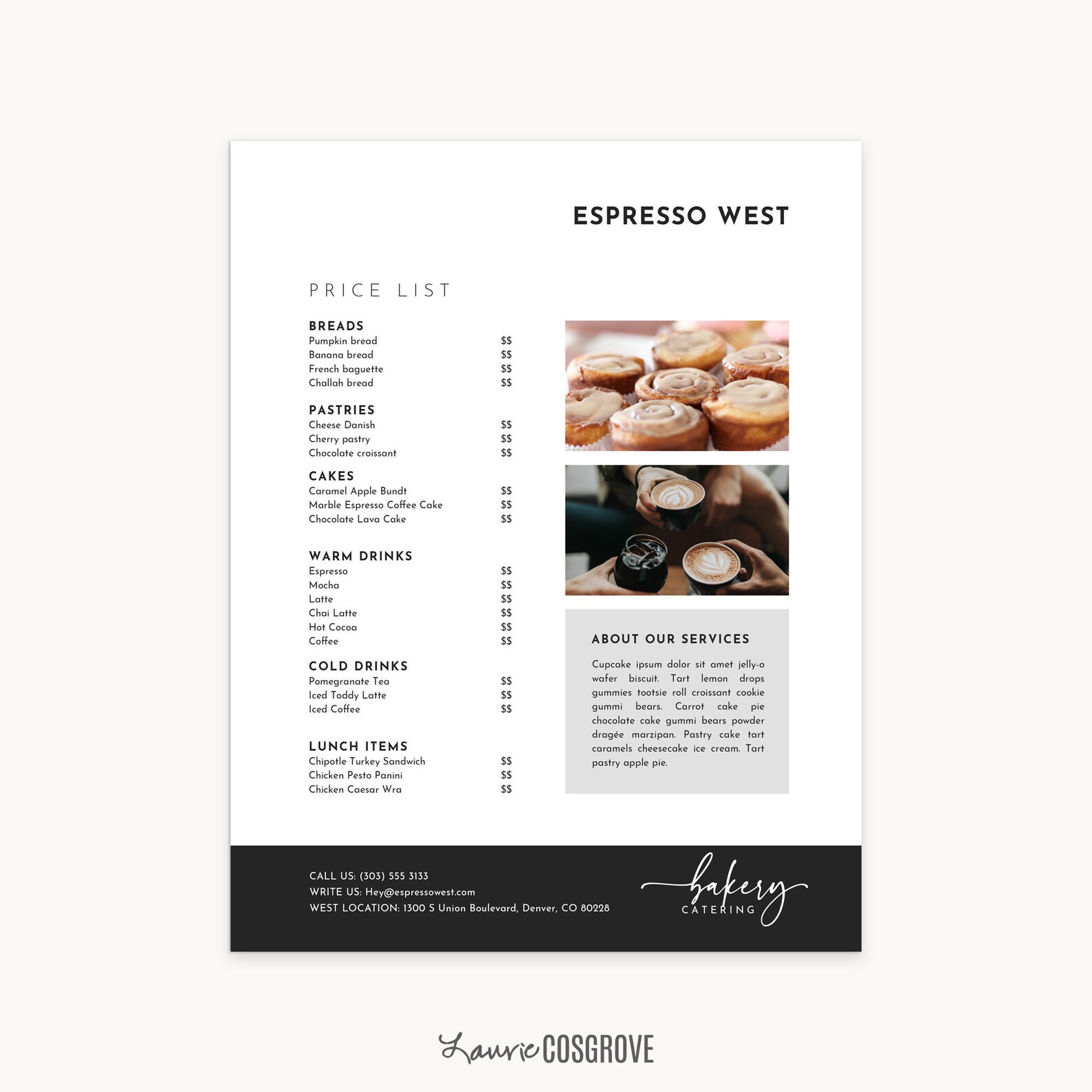 Business Price List Template Essential Pricing and Service | Etsy