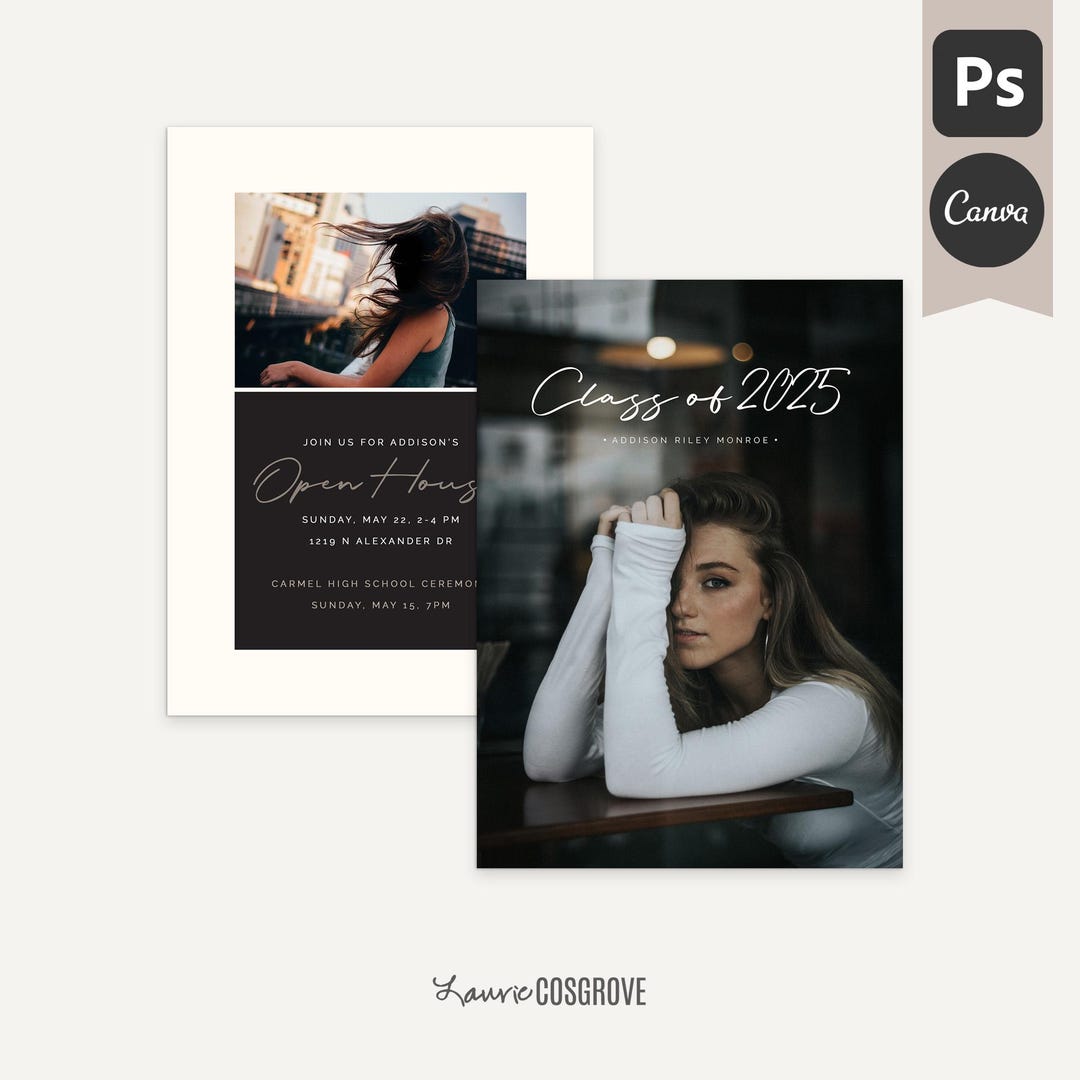 2025 Graduation Card Template, Graduation Invitation, Graduation ...