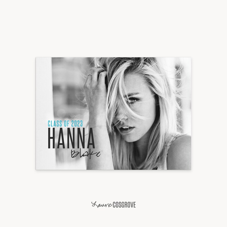 Graduation Announcement Card Template: Wave A 5x7 Senior - Etsy