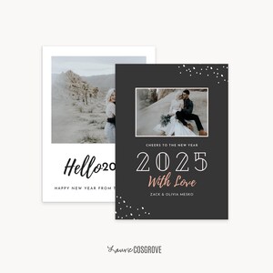 2025 New Years Card Template: Cheers C - 5x7 New Year Card - Photoshop ...