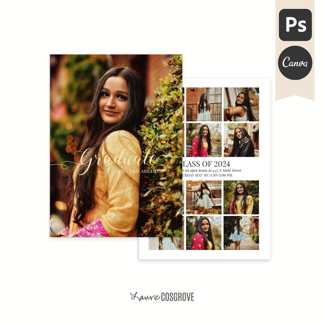 Graduation Card Template, 2024 Graduation Invitation, Graduation ...