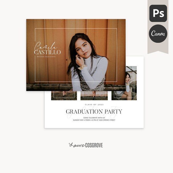 Landscape Graduation Announcement Template - Etsy
