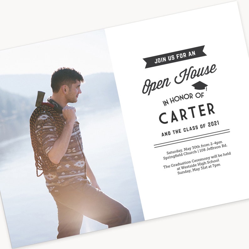 Guys Graduation Template Senior Card Announcement for | Etsy